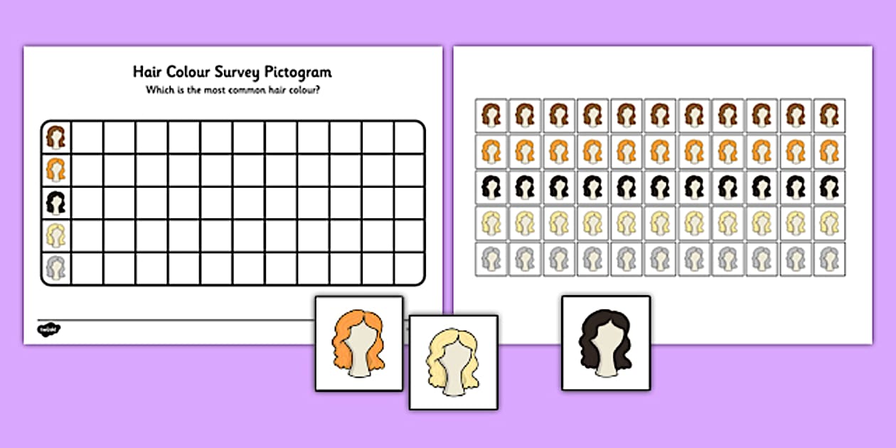 Hair Colour Survey Pictogram (teacher made) - Twinkl
