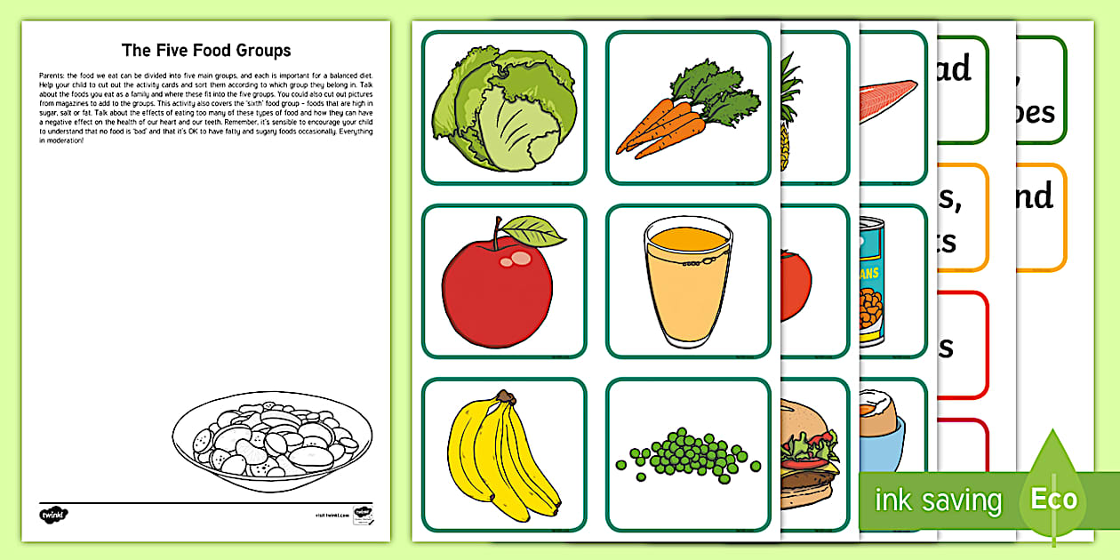 Five Food Groups Game — Healthy Eating - Twinkl