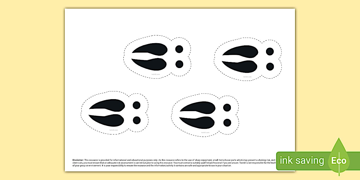 Reindeer Hoof Cut-Outs (teacher made) - Twinkl