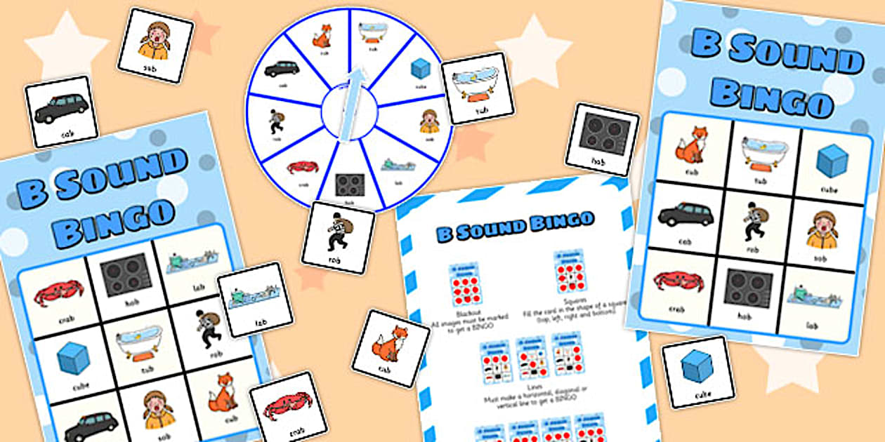 Final 'B' Sound Spinner Bingo (teacher made) - Twinkl