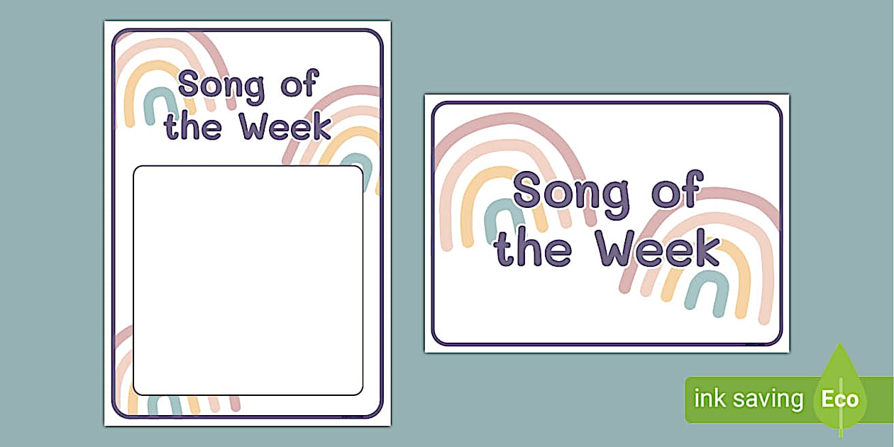Muted Rainbow Song of the Week Display Poster (teacher made)