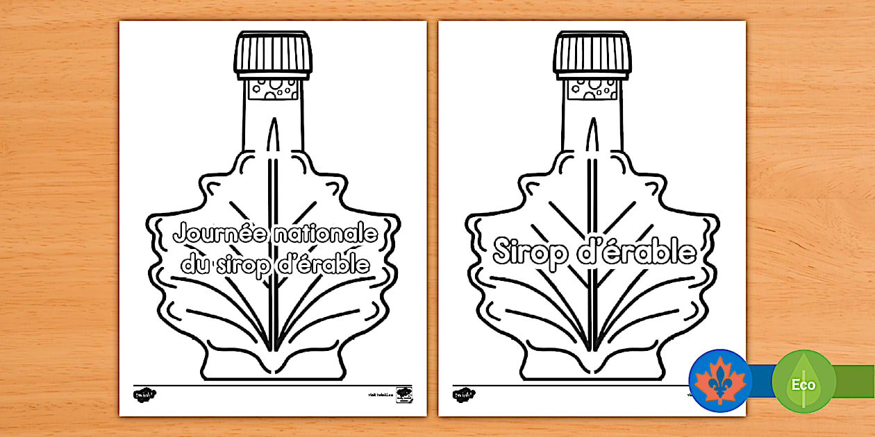 National Maple Syrup Day Colouring Sheet French - Twinkl