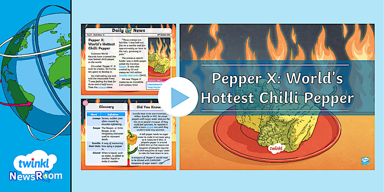 Pepper X: Worlds Hottest Chilli Pepper | Twinkl Resources