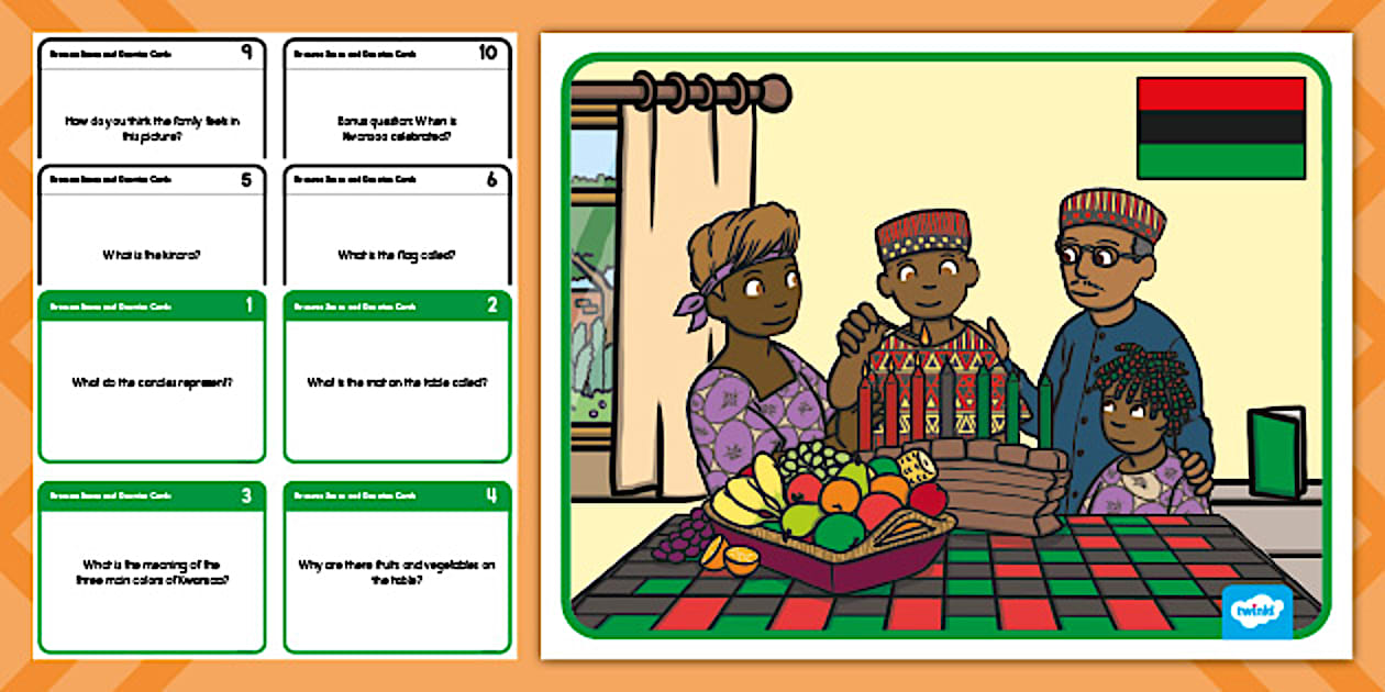 Kwanzaa Scene and Question Cards | Teaching Resources