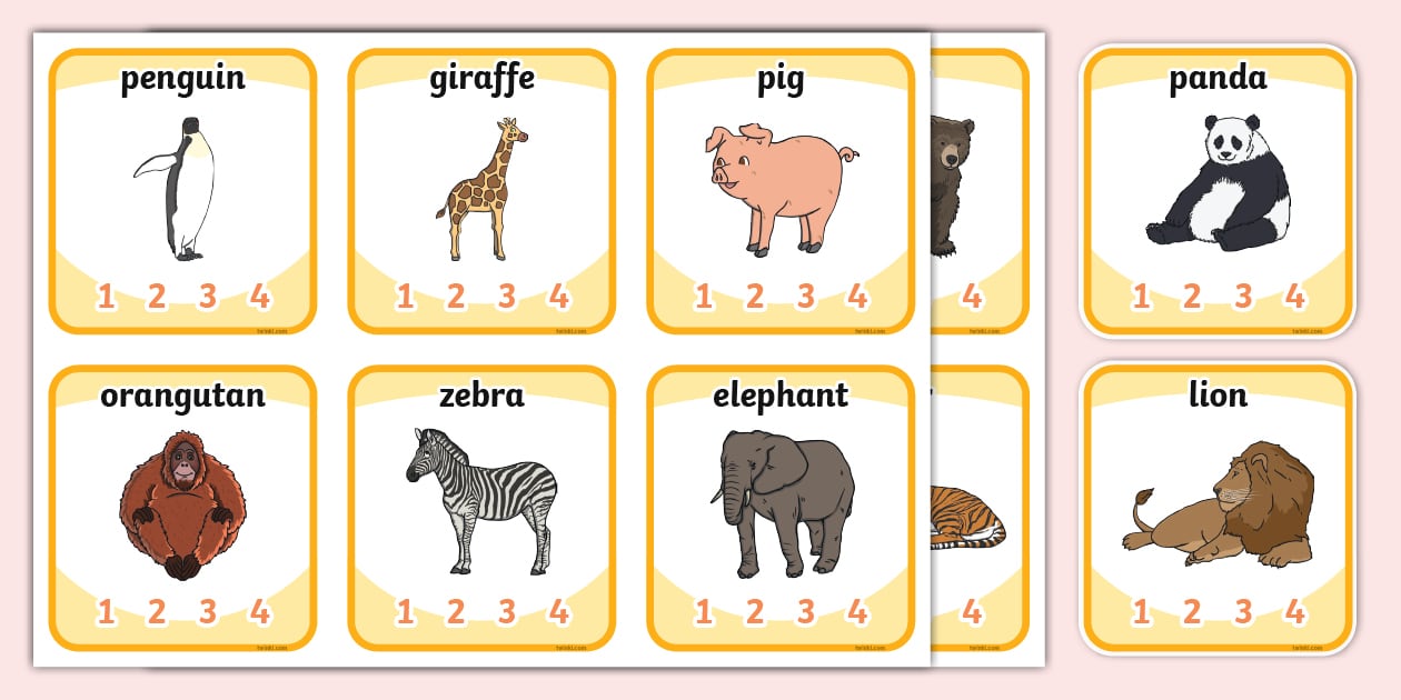 Animal Picture Syllables - Activity Cards (teacher made)