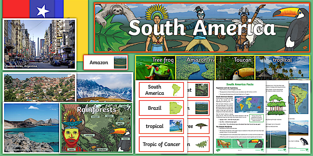 South America Classroom Display Pack - KS2 Geography