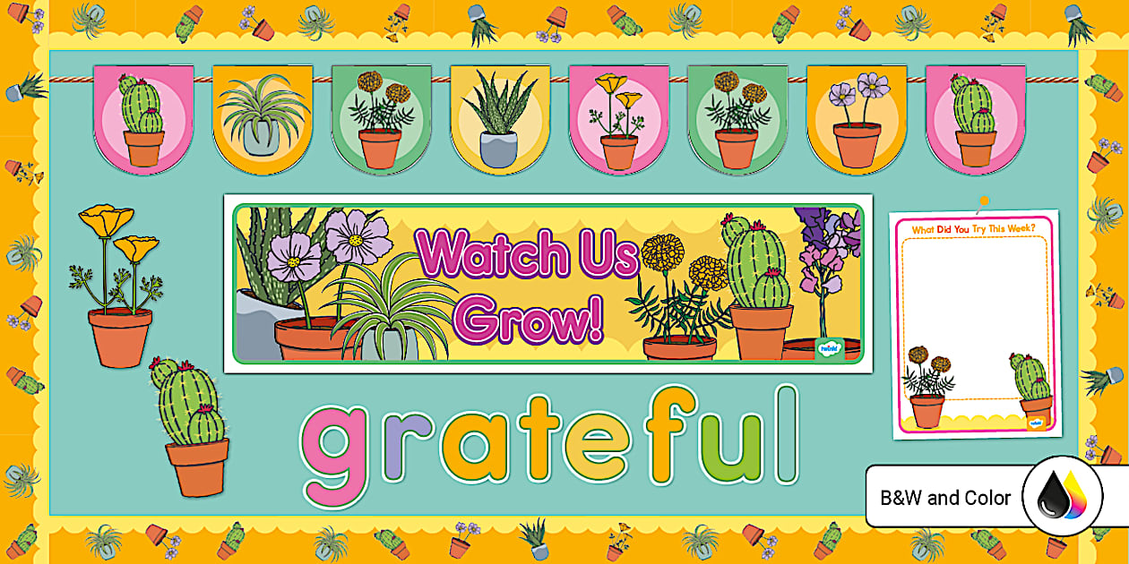 Watch Us Grow! Weekly Reflections Bulletin Board Pack