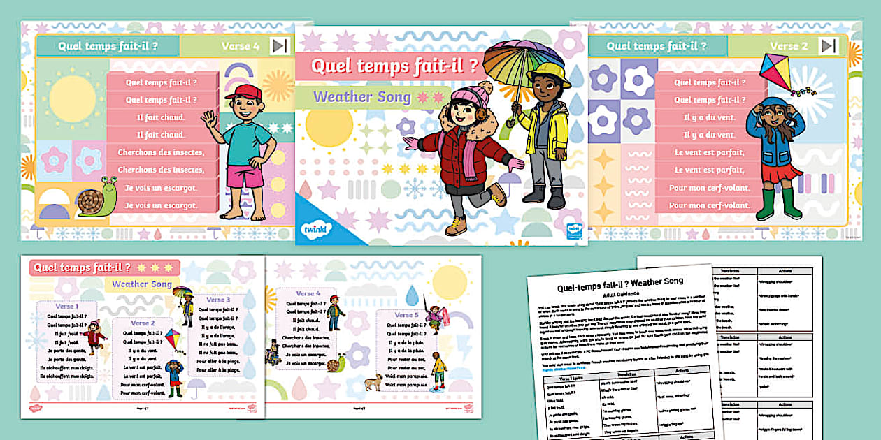 👉 French Weather Song Pack - French Weather Songs - Twinkl