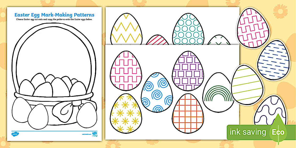 Easter Egg Mark-Making Patterns Activity - Twinkl