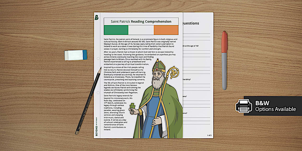 Saint Patrick Reading Comprehension