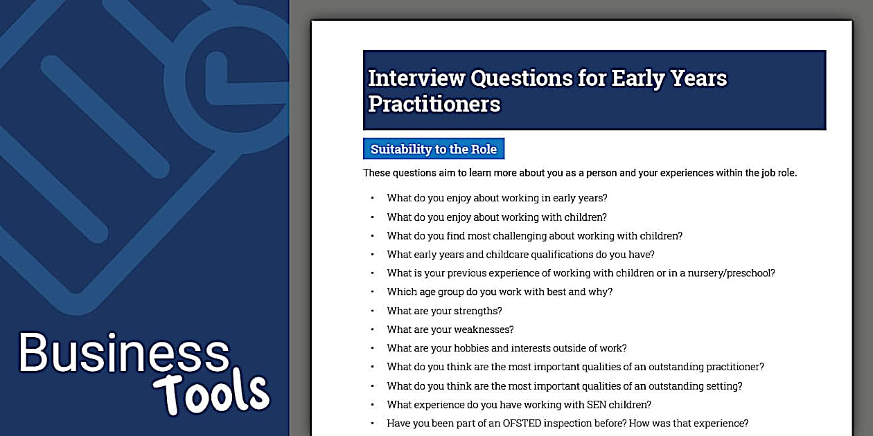 EYFS Interview Questions for Early Years Practitioners