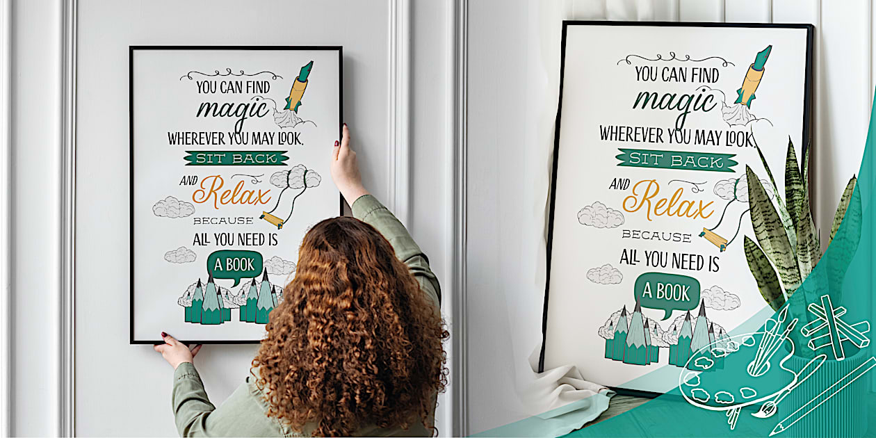 All You Need Is a Book Inspirational Poster (teacher made)