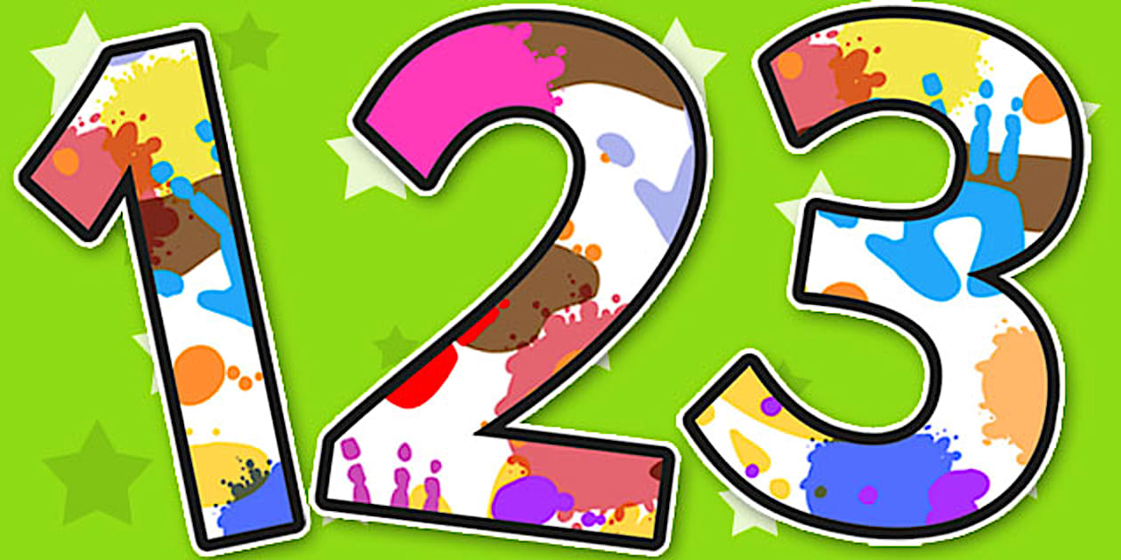 👉 Messy Play Themed Display Numbers - Twinkl