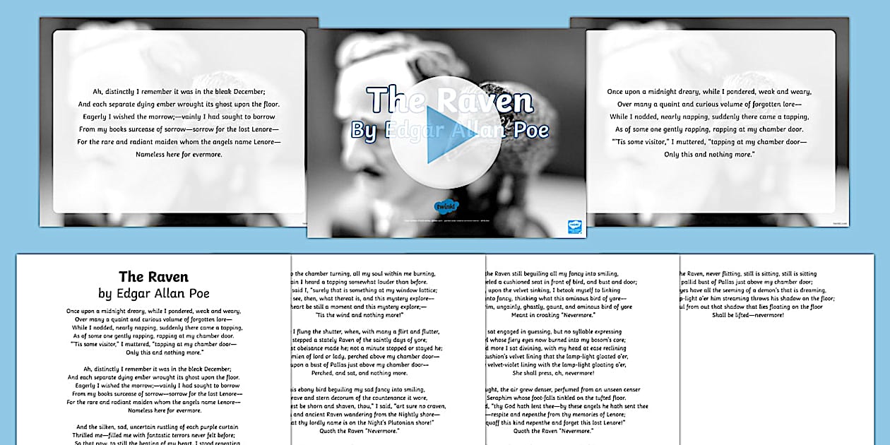 Edgar Allen Poe Poem Resource Pack (Teacher-Made) - Twinkl