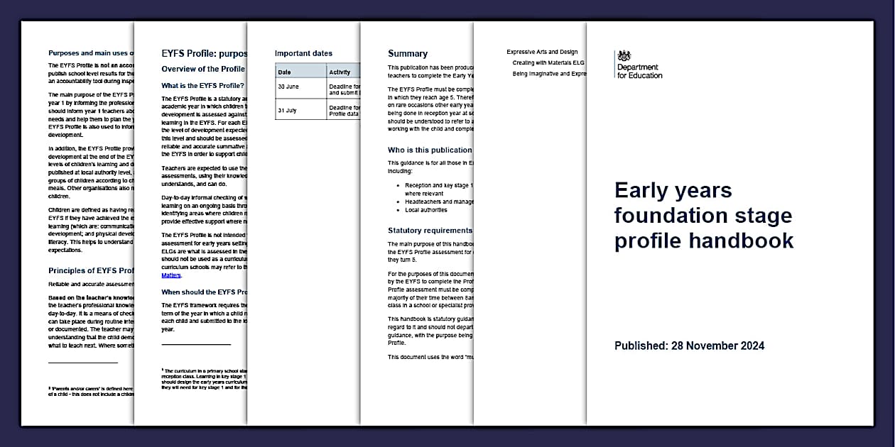 FREE! - Early Years Foundation Stage Profile 2024 Handbook for 2025 ...