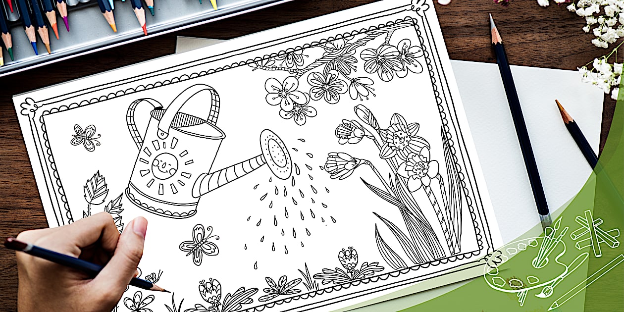 Spring Botanical-Themed Mindfulness Colouring Activity