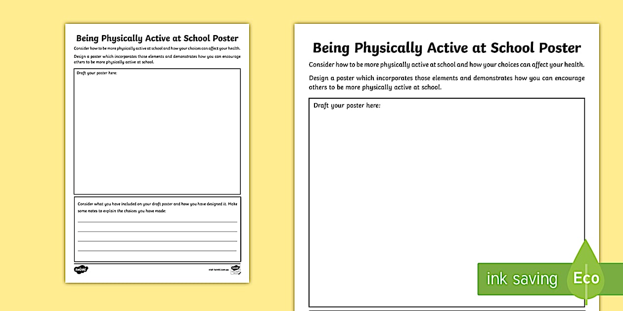 Being Physically Active at School Poster Design Activity