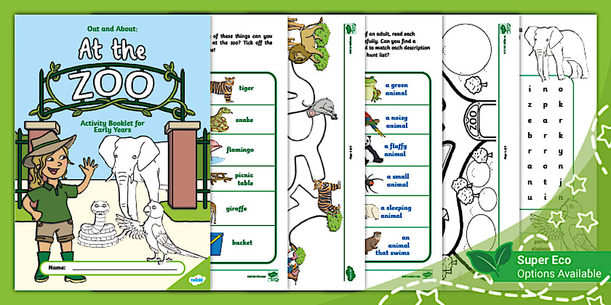 Out and About: Zoo-Themed Activity Booklet for Early Years