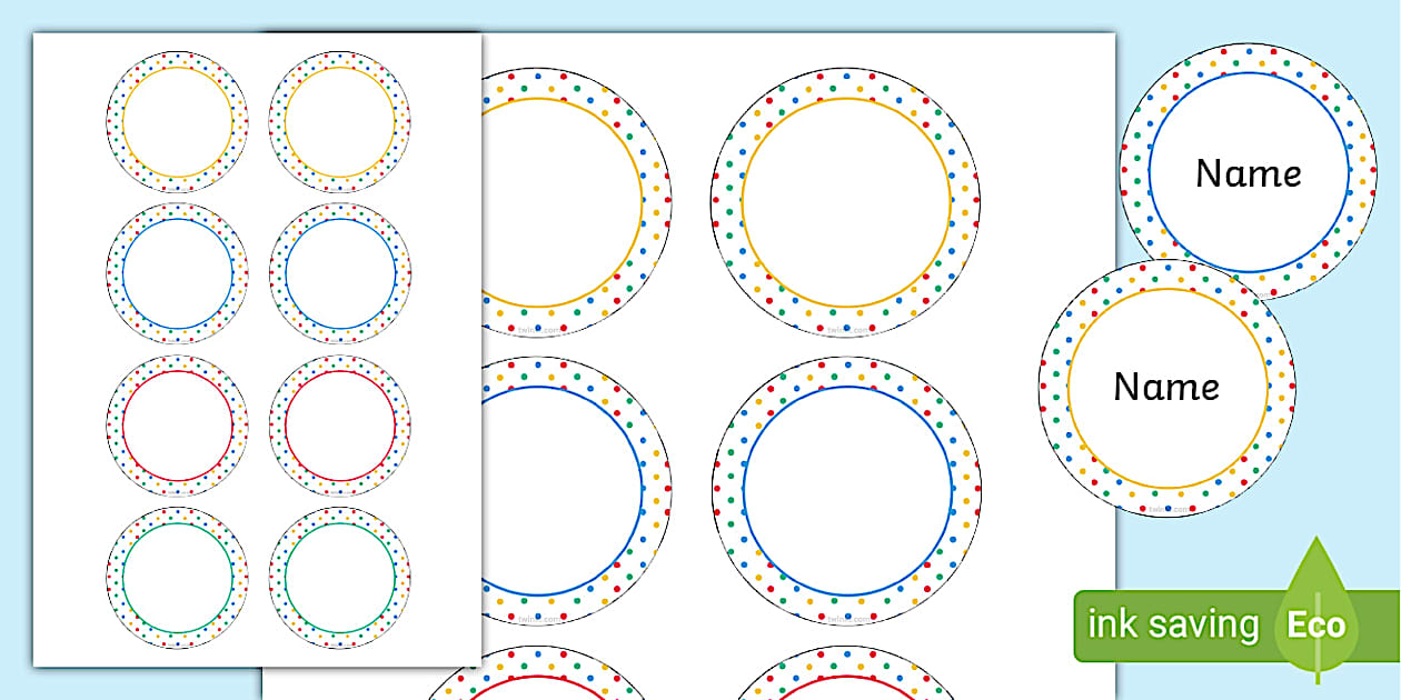 Editable Spotty Themed Party Name Tags (teacher made)