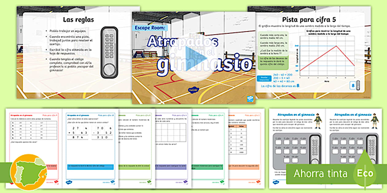 Escape Room Matemático de STEM: Atrapados en el gimnasio