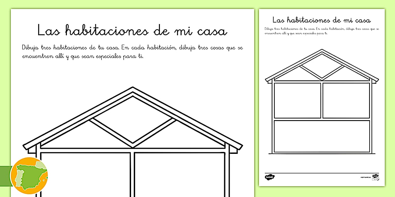 Ficha de actividad: Las habitaciones de mi casa - Twinkl