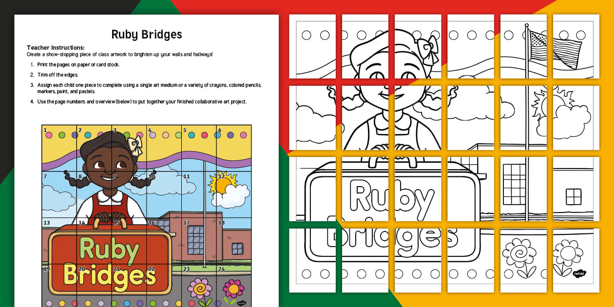 Ruby Bridges Collaborative Art Pack (Teacher-Made) - Twinkl