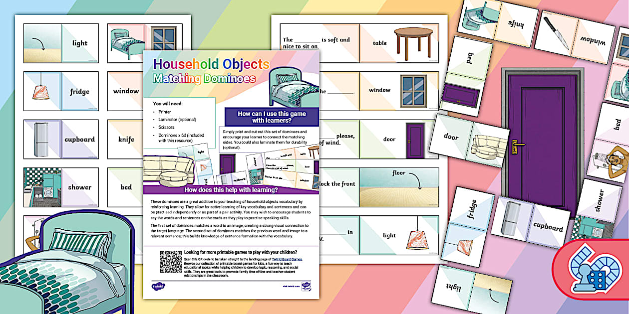Household Objects Matching Dominoes Game for Learners of EAL