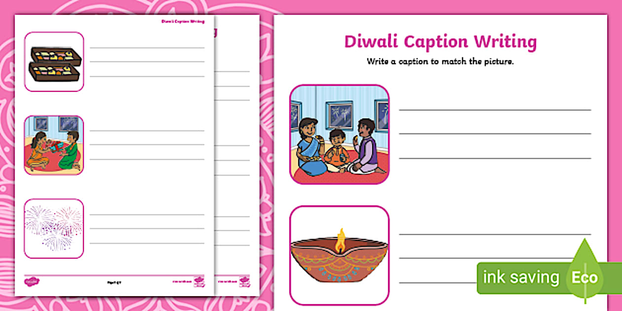 Diwali Caption Writing Activity (teacher made) - Twinkl
