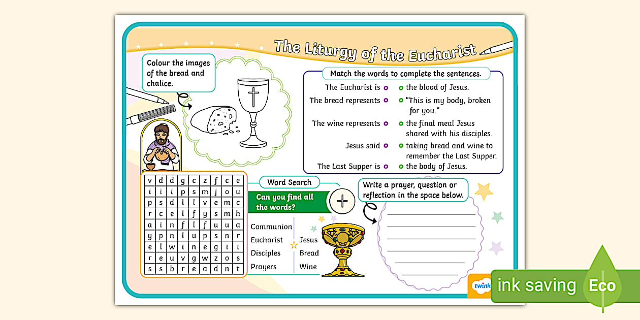 Liturgy of the Eucharist Worksheet | Activity| | Twinkl KS1