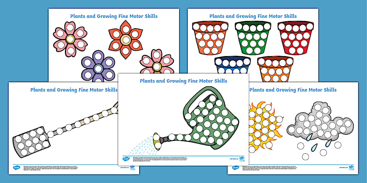 Plants and Growing Button Placing Fine Motor Skills Activity