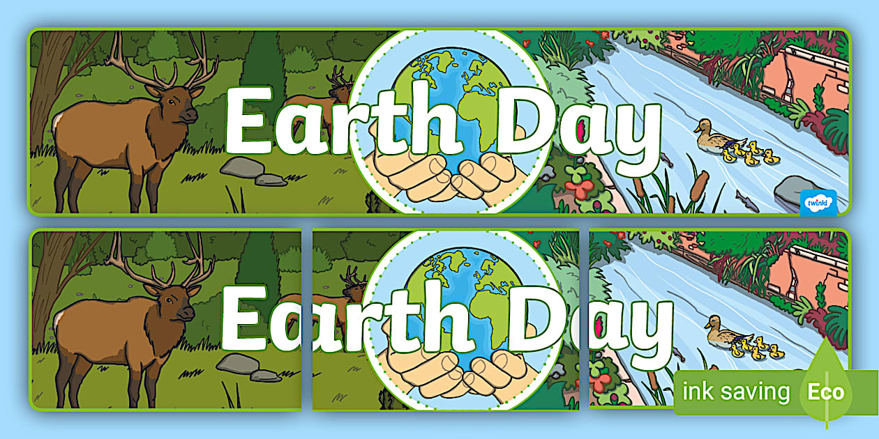 KS1 Earth Day Display Banner (Teacher-Made) - Twinkl