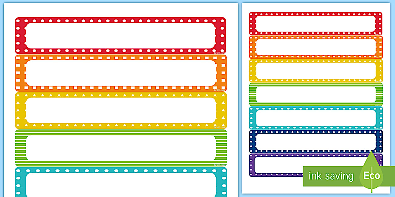 Editable Multicolored Labels (teacher made) - Twinkl