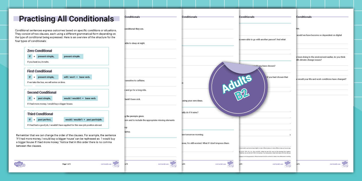 ESL Practising All Conditionals Activity Sheet [Adults, B2]