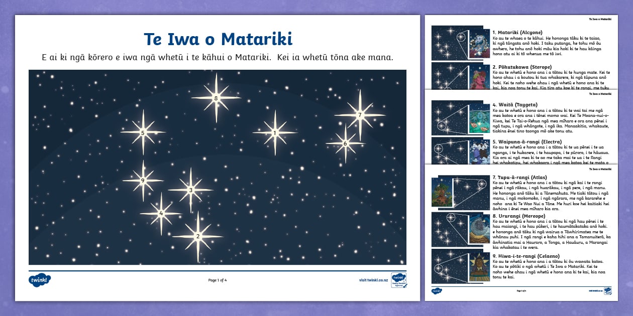 Te Iwa o Matariki - He Kōrero Whakamārama - Twinkl