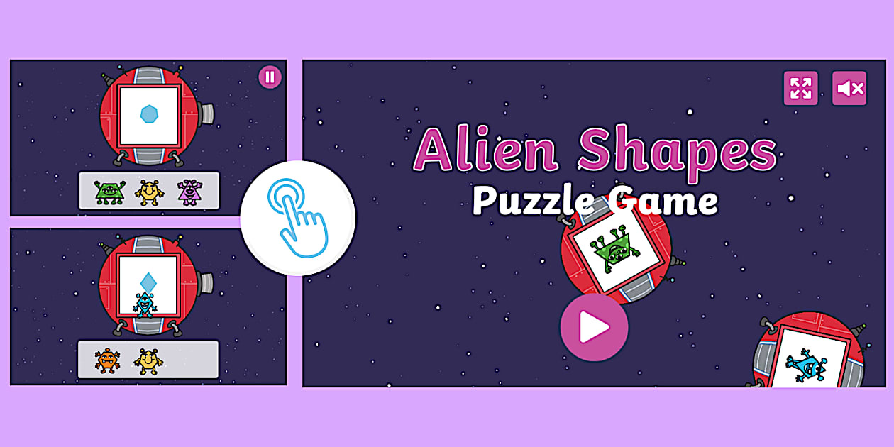 👉 Interactive Alien Shapes Puzzle Game | Twinkl Go!