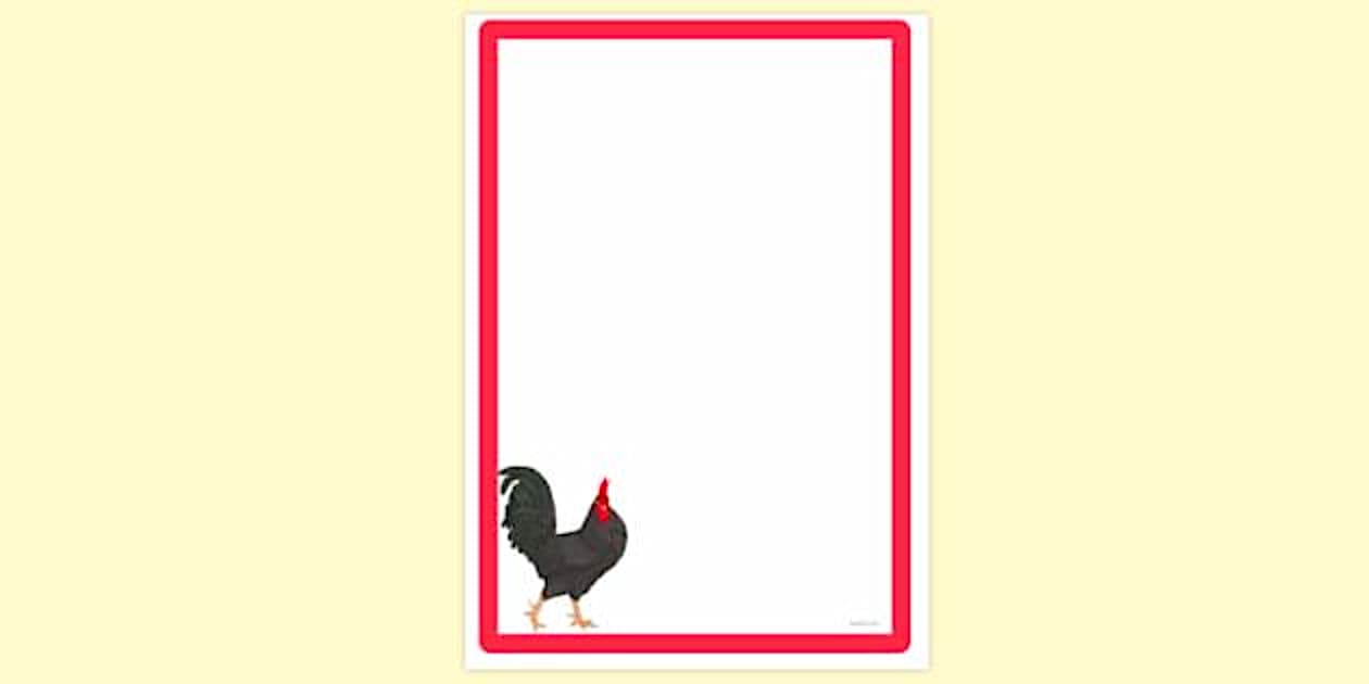 Black Cockerel Page Border | Page Borders | Twinkl Resources