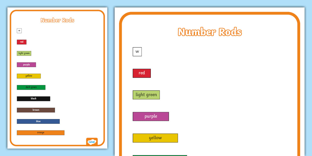 Number Rods Display Poster - KS1 - Twinkl