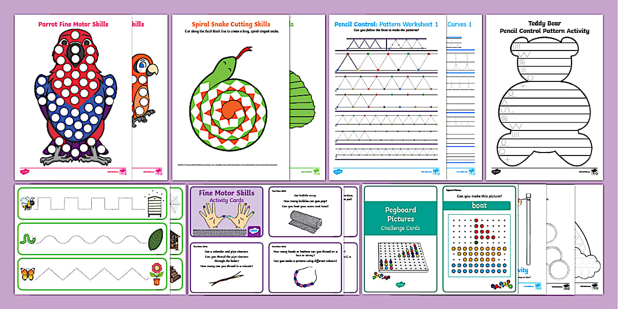 Fine Motor Skills and Pencil Control Worksheet Pack - Twinkl