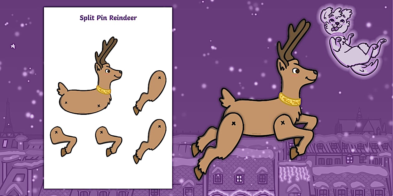 A Christmas Collar: Reindeer Split Pin Activity - Twinkl