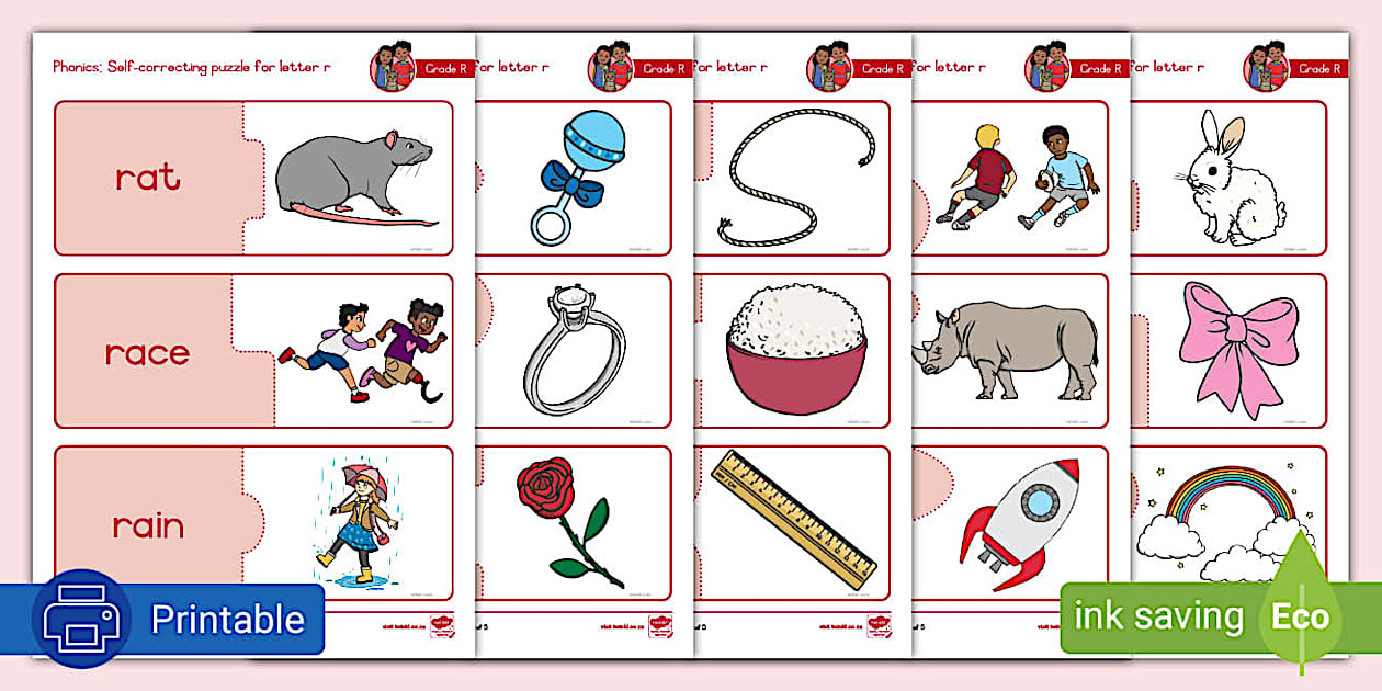 Grade R Phonics: Self-correcting Puzzles Letter r - Twinkl
