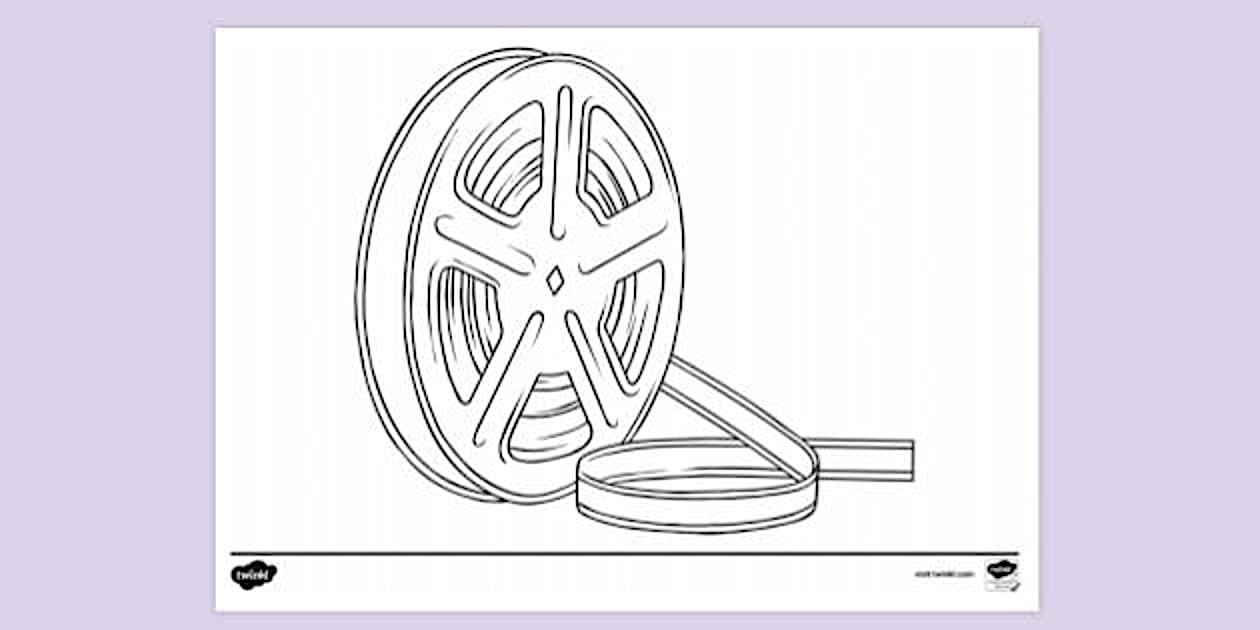 Film Reel Colouring Sheet (teacher made) - Twinkl