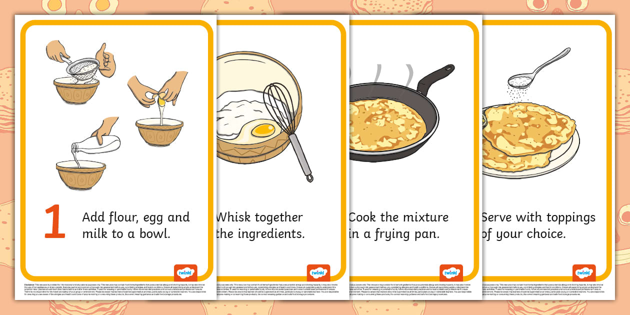 Pancake Day Recipe Cards (teacher made) - Twinkl
