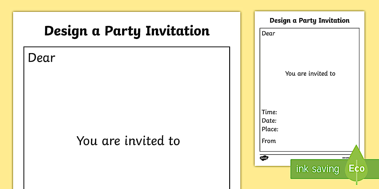 Blank Birthday Invitation Templates - Party Resources