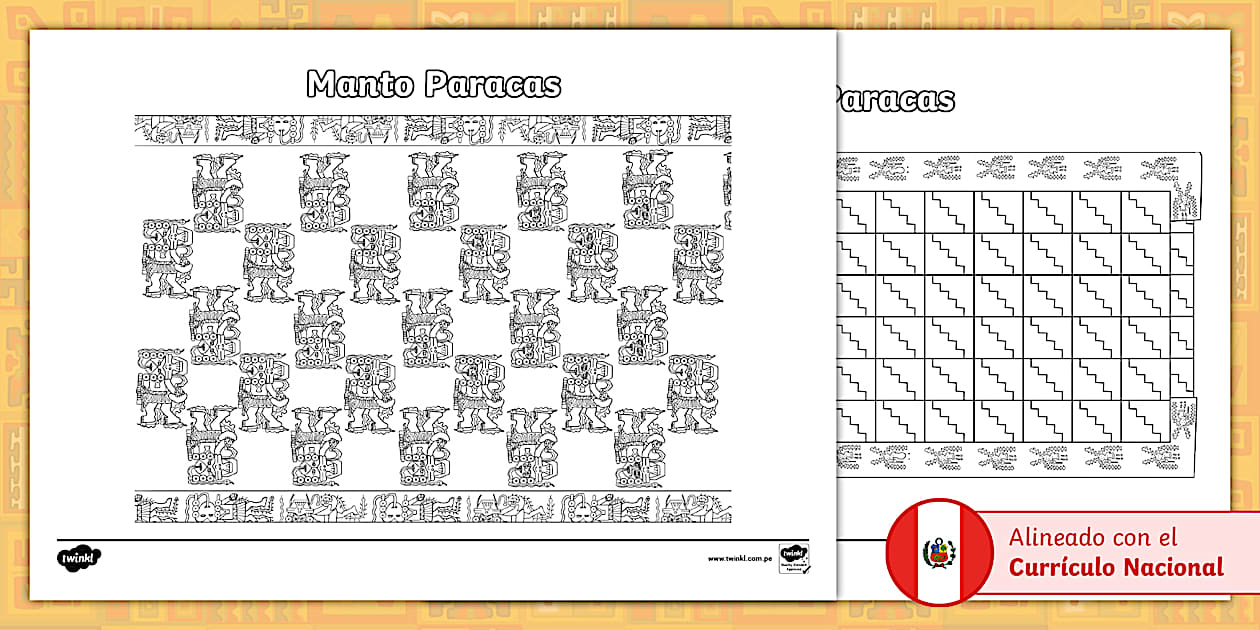 Ficha: Manto Paracas para colorear | Twinkl Perú - Twinkl