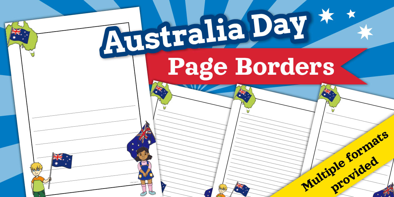 Australia Day Page Borders Portrait