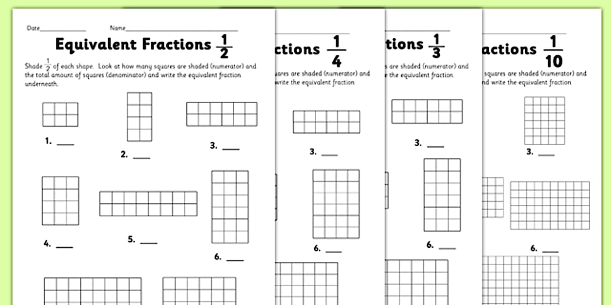Equivalent Fractions Worksheet Pack | Maths Resource