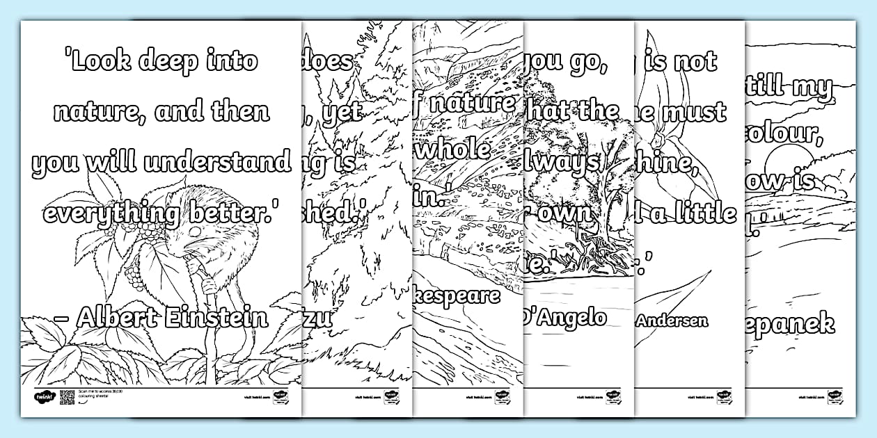 Nature Quotes Colouring Pages Pack (teacher made) - Twinkl