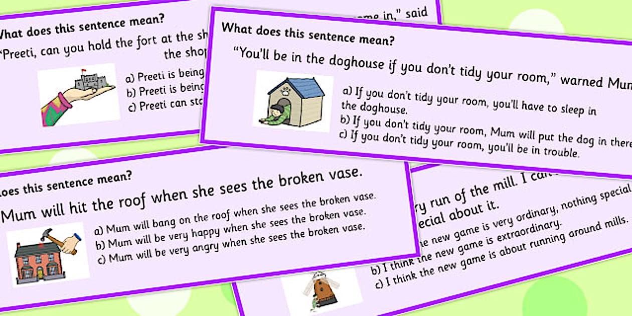 Building Idioms Multiple Choice Cards - Twinkl