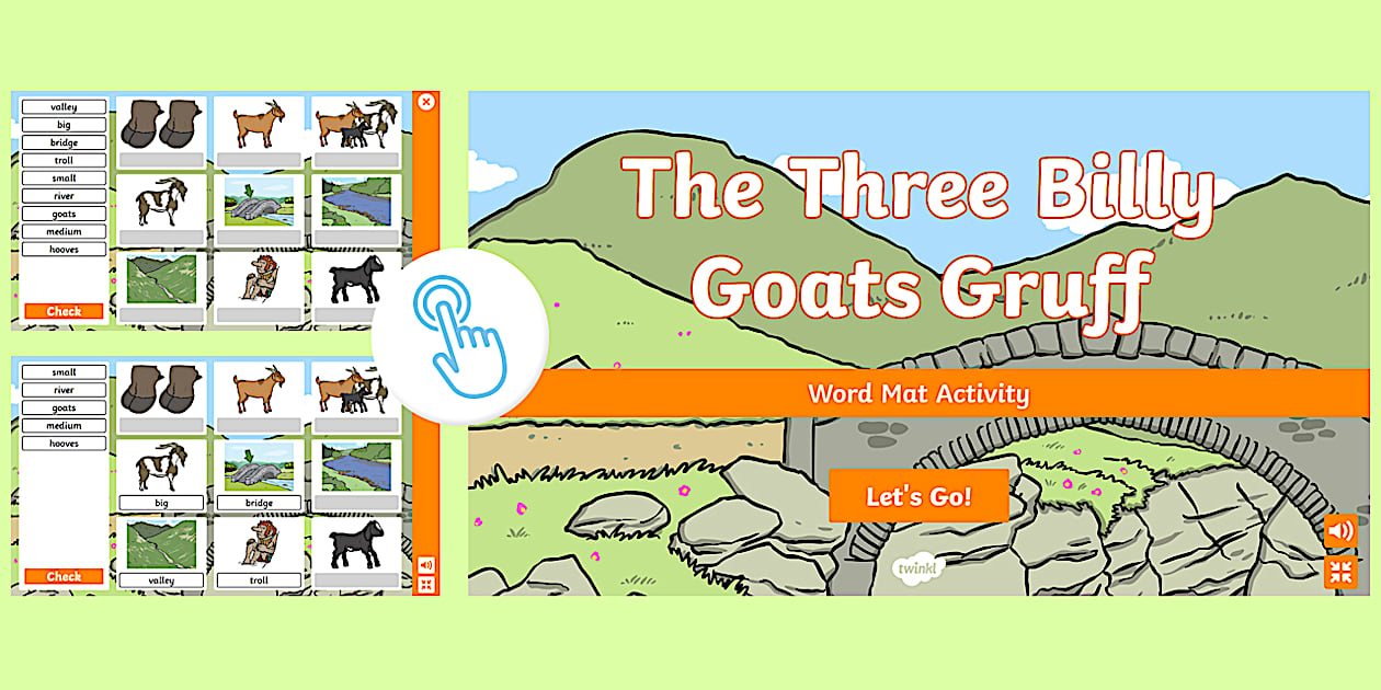 Interactive Three Billy Goats Gruff Word Mat | Twinkl Go!