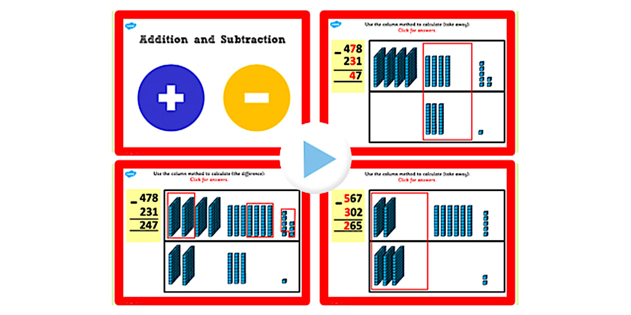 Y3 Add Subtract Lesson 4b 3 Digit Numbers 3 Digit No Exchanging